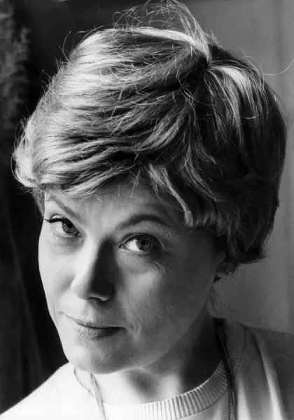 Pillow of Portait of actress Wendy Richard. Circa 1990